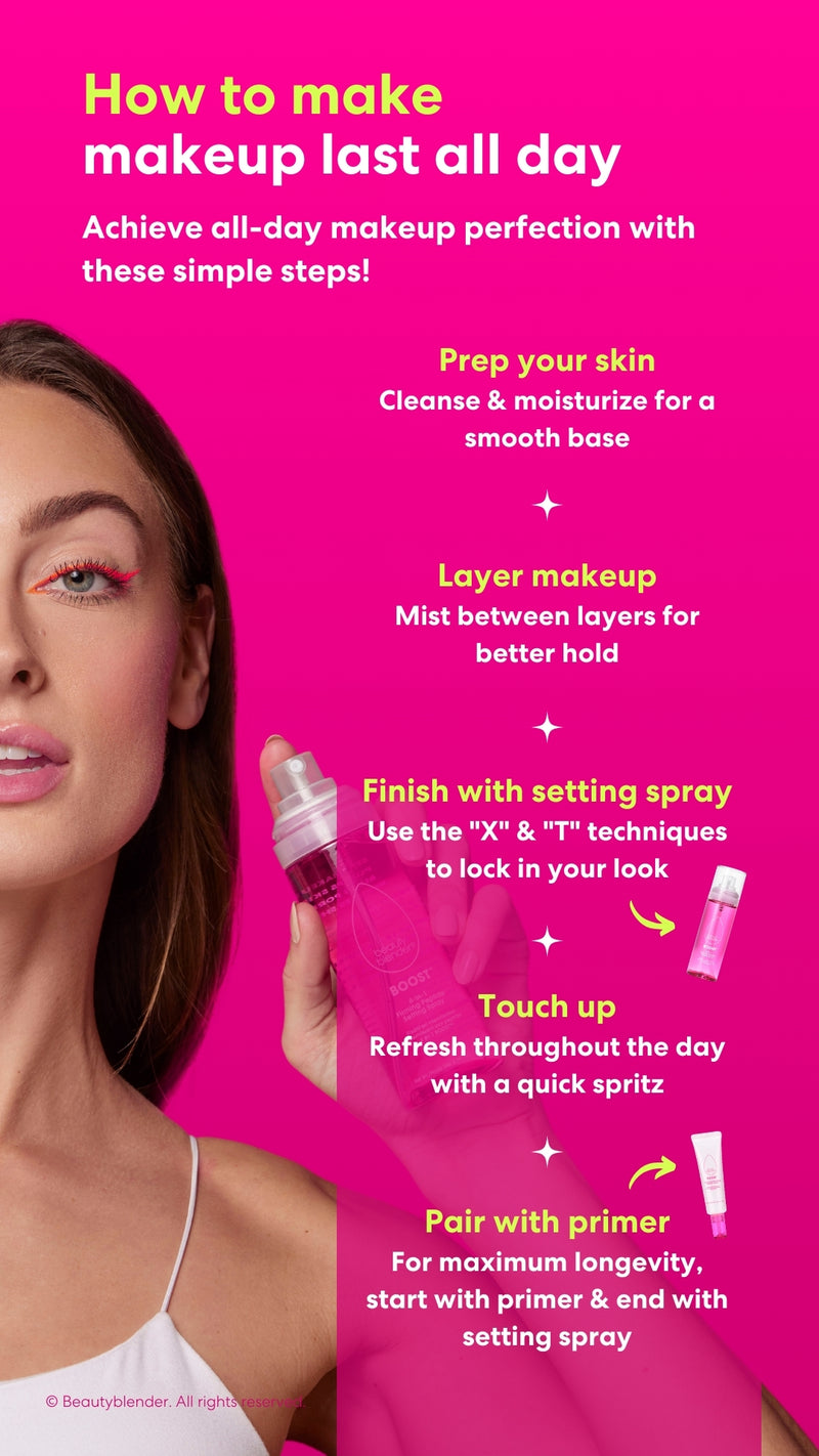 How do you make makeup last all day with setting spray?